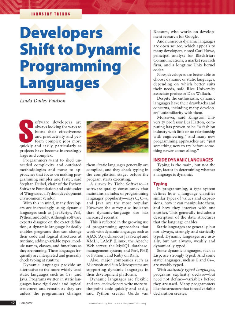 Developers Shift To Dynamic Programming Languages: Linda Dailey Paulson ...