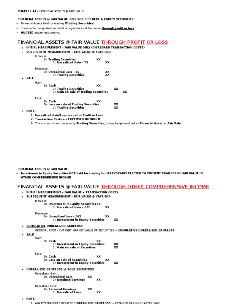 Financial Assets at Fair Value Overview | PDF | Securities (Finance ...