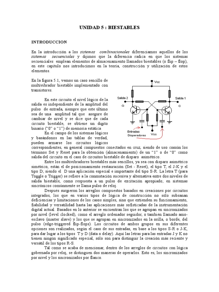 Introducción a Circuitos Biestables | PDF | Diseño electronico ...
