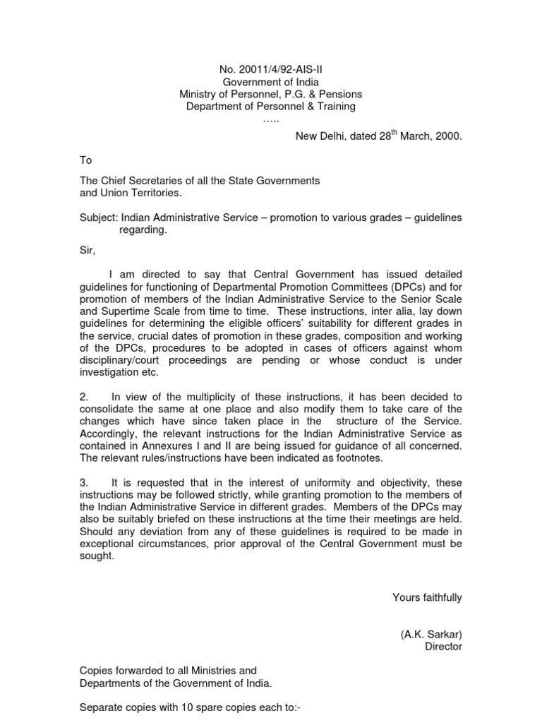 IAS Promotion GuideLines by DOPT | PDF | Probation | Prosecutor