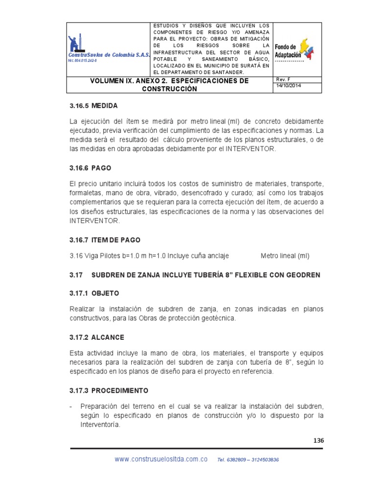Sub Dren de Zanja | PDF | Tubería (transporte de fluidos) | Science