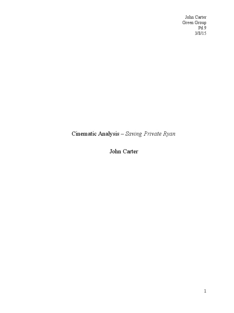 Cinematic Analysis Saving Private Ryan | PDF | Military | Violence