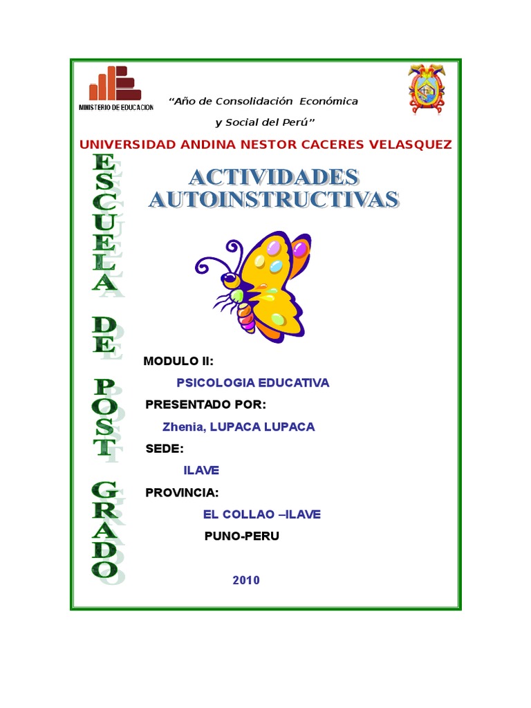 Caratula Uancv | PDF | Aprendizaje | Sicología