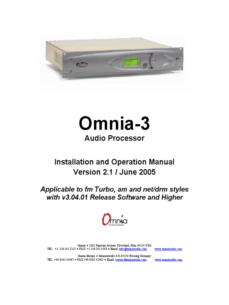 Omnia 3 Turbo 3fm 3am 3net 3drm Manual Version 2.1 | PDF | Signal To ...