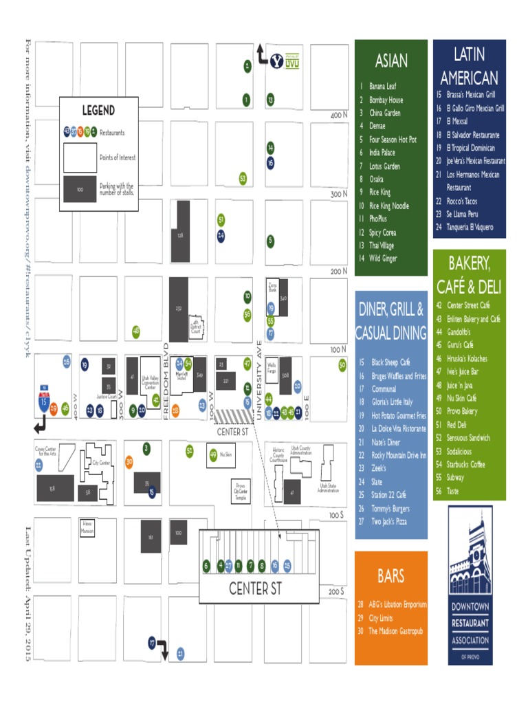 Restaurant Map Final May 5 2015 | PDF | Sports & Recreation | Home & Garden