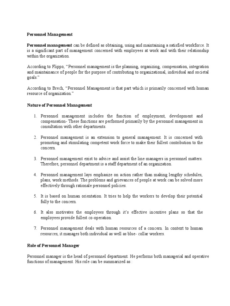Personnel Management | PDF | Performance Appraisal | Human Resource ...