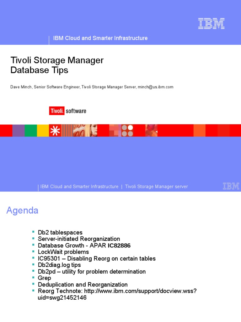 Tips and Best Practices for Maintaining IBM Tivoli Storage Manager Databases | PDF | Database ...