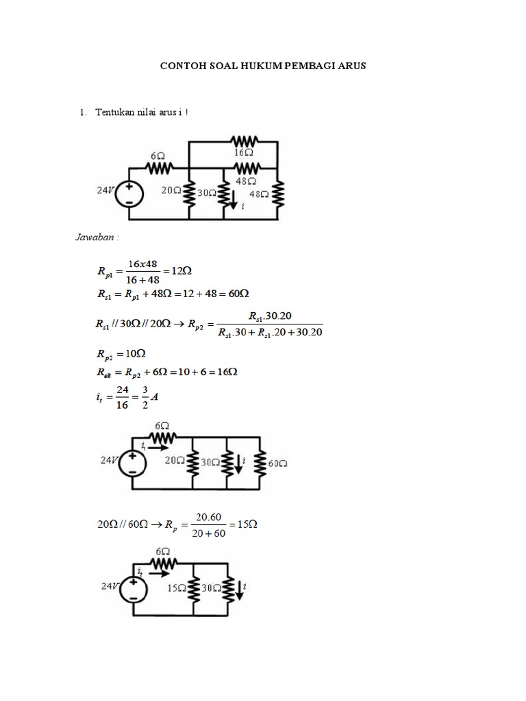 Contoh Soal Hukum Pembagi Arus | PDF | Series And Parallel Circuits ...