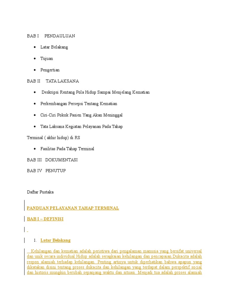 Panduan Pelayanan Tahap Terminal | PDF