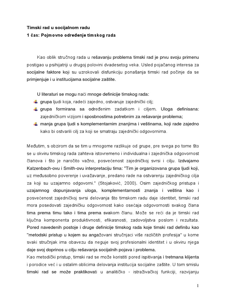 Timski Rad | PDF