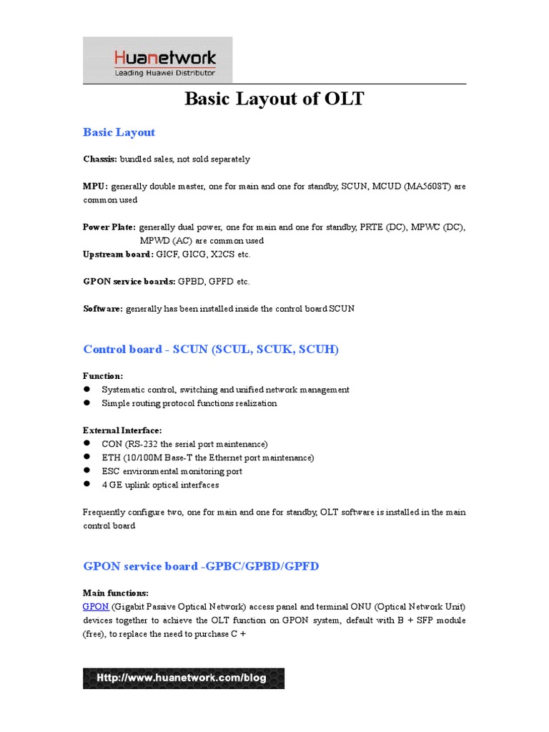 Basic Layout of OLT | PDF | Internet Protocols | Electronic Engineering