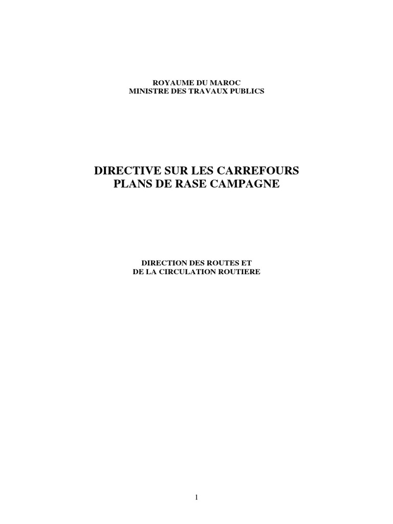 Carrefours Plans en Rase Campagne | PDF