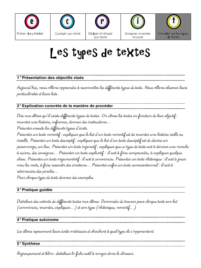 Les Types de Textes PDF | PDF | Rongeur | Rhétorique