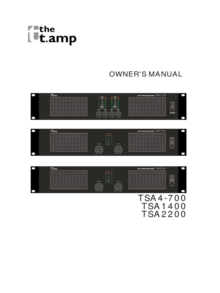 Tsa Manual en | PDF | Amplifier | Audio Electronics