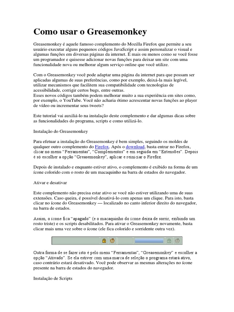Guia Prático para Usar Greasemonkey | PDF | Linguagem de script | Firefox