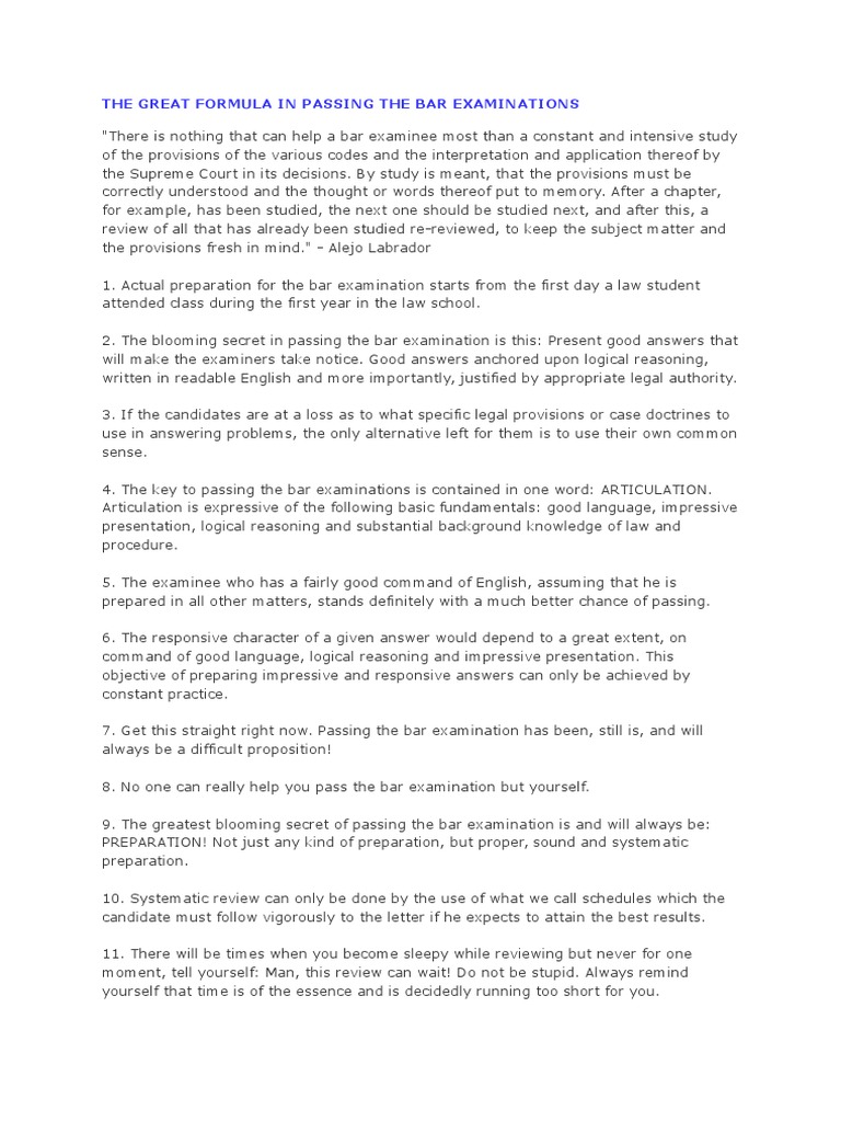 Article Made by A Lawyer On Passing The Bar | PDF | Career & Growth