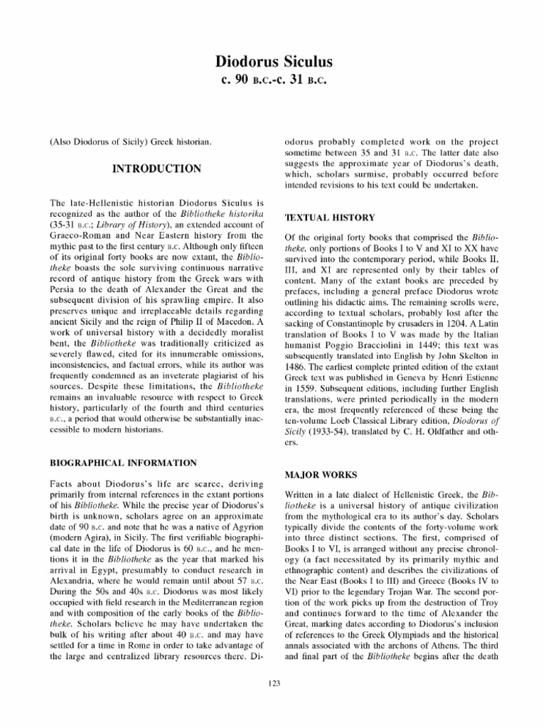 Diodorus Siculus | PDF