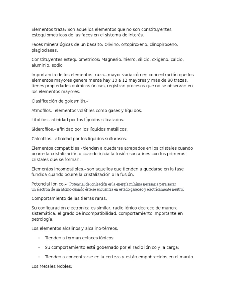 Elementos Traza | PDF | Magma | Roca (geología)