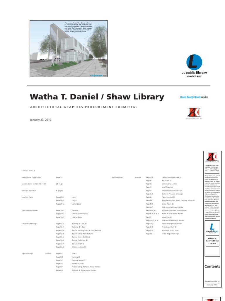 J.3 Shaw Library Architectural Graphics Specifications | PDF