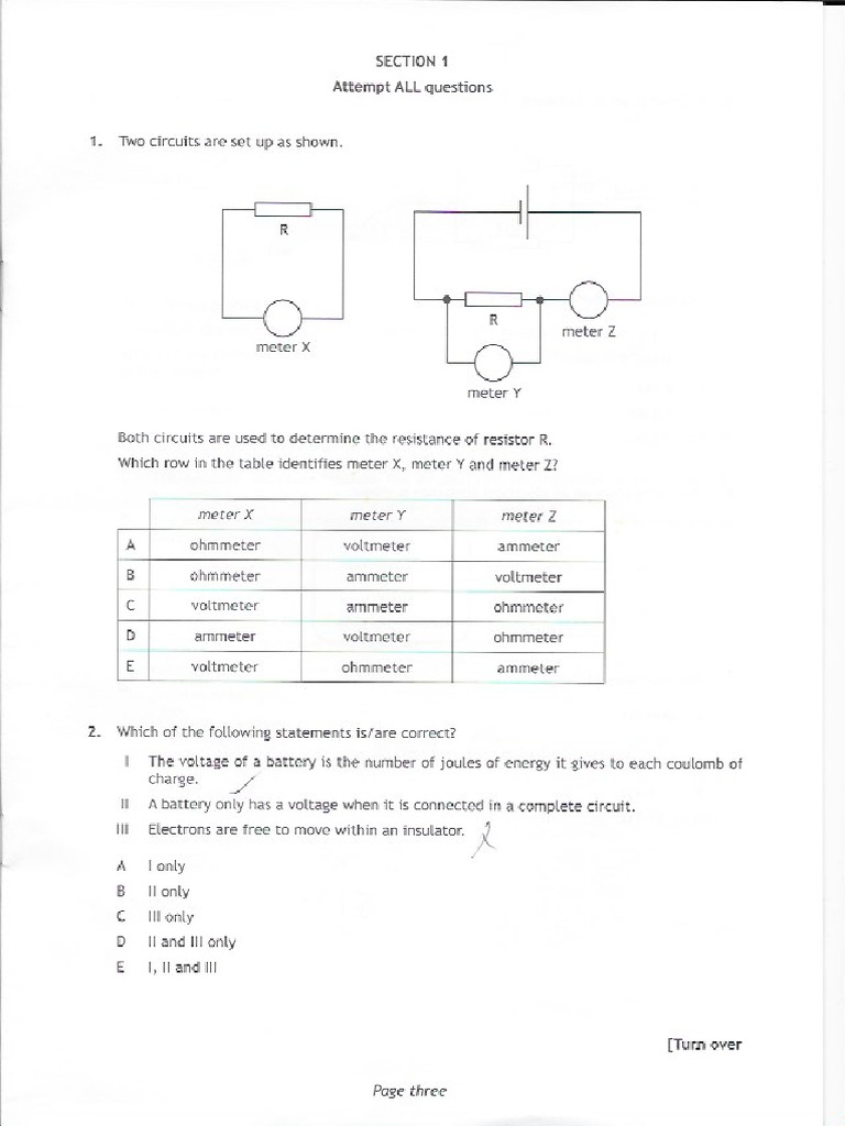 Physics 2015 Multiple Choice | PDF