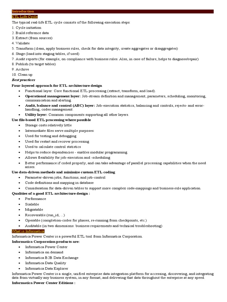 Complete Reference To Informatica PDF | PDF | Information Management ...