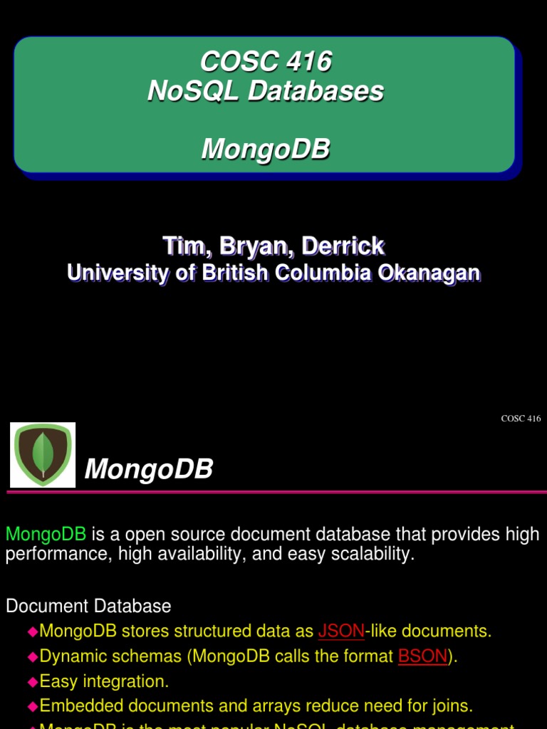 416 10 Mongo | PDF | No Sql | Mongo Db