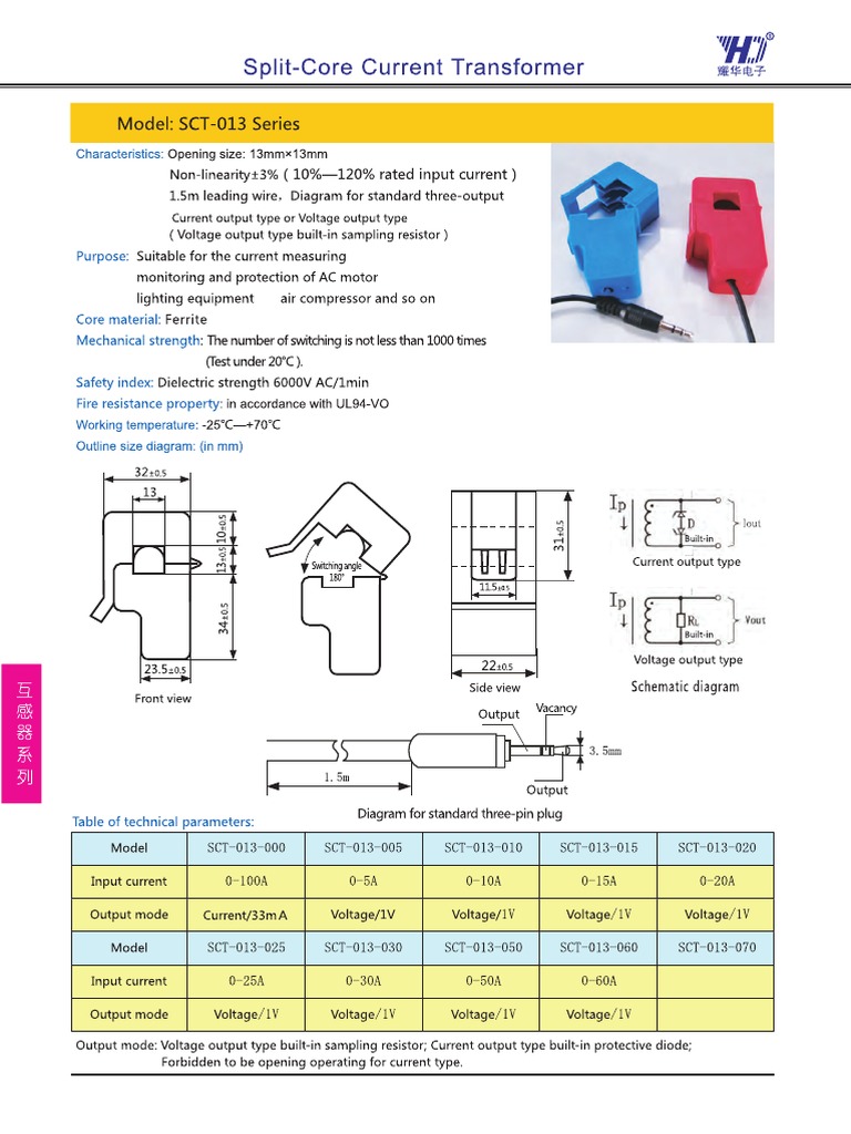 SCT 013 Datasheet | PDF