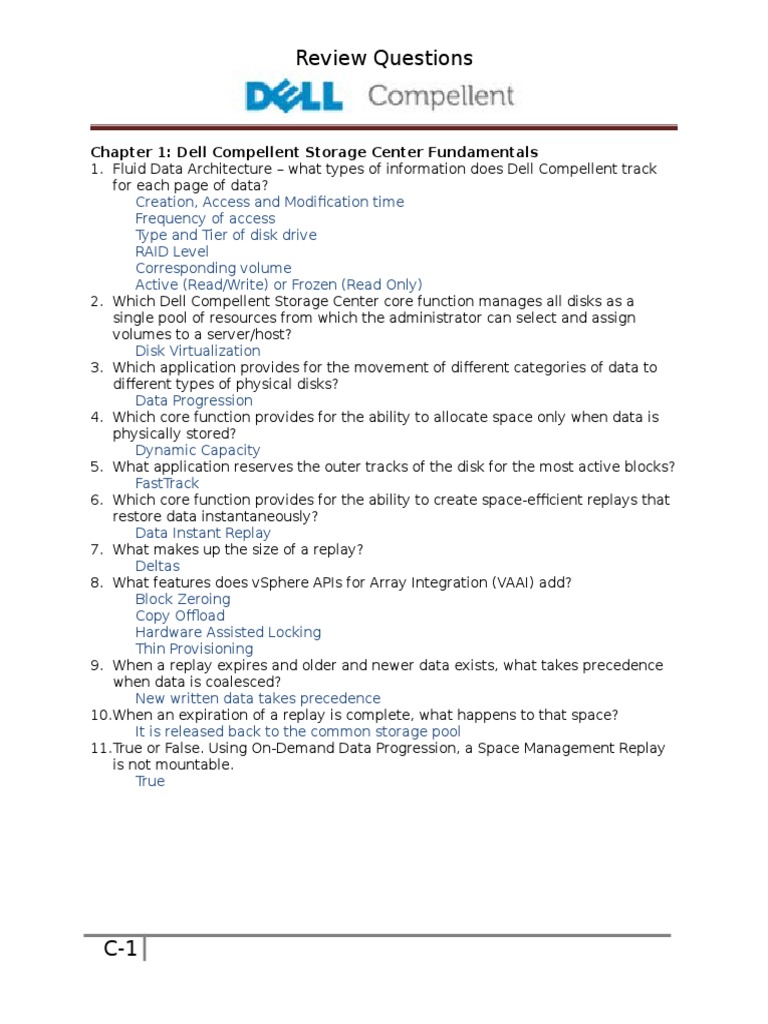 Review Questions Compellent | PDF | Microsoft Sql Server | Replication ...