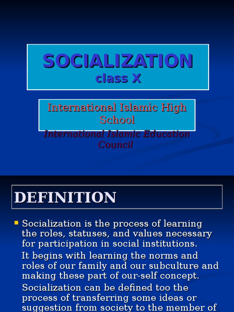 Socialization | PDF | Socialization | Self Concept
