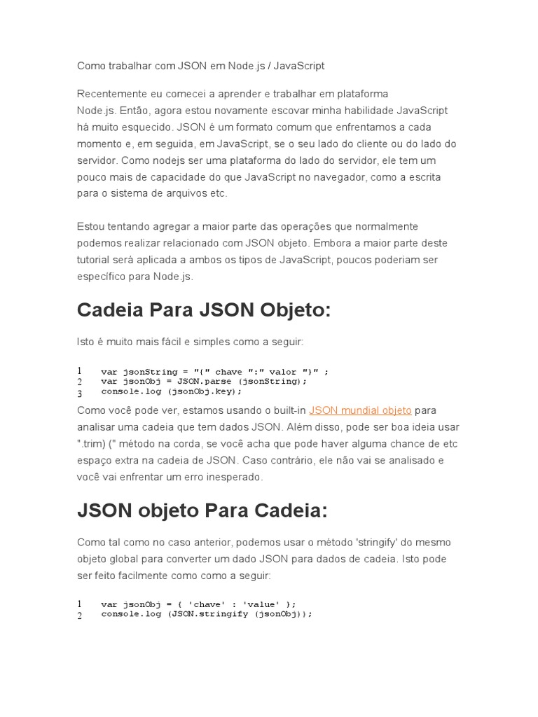 Tutorial JSON | PDF | Script Java | Json