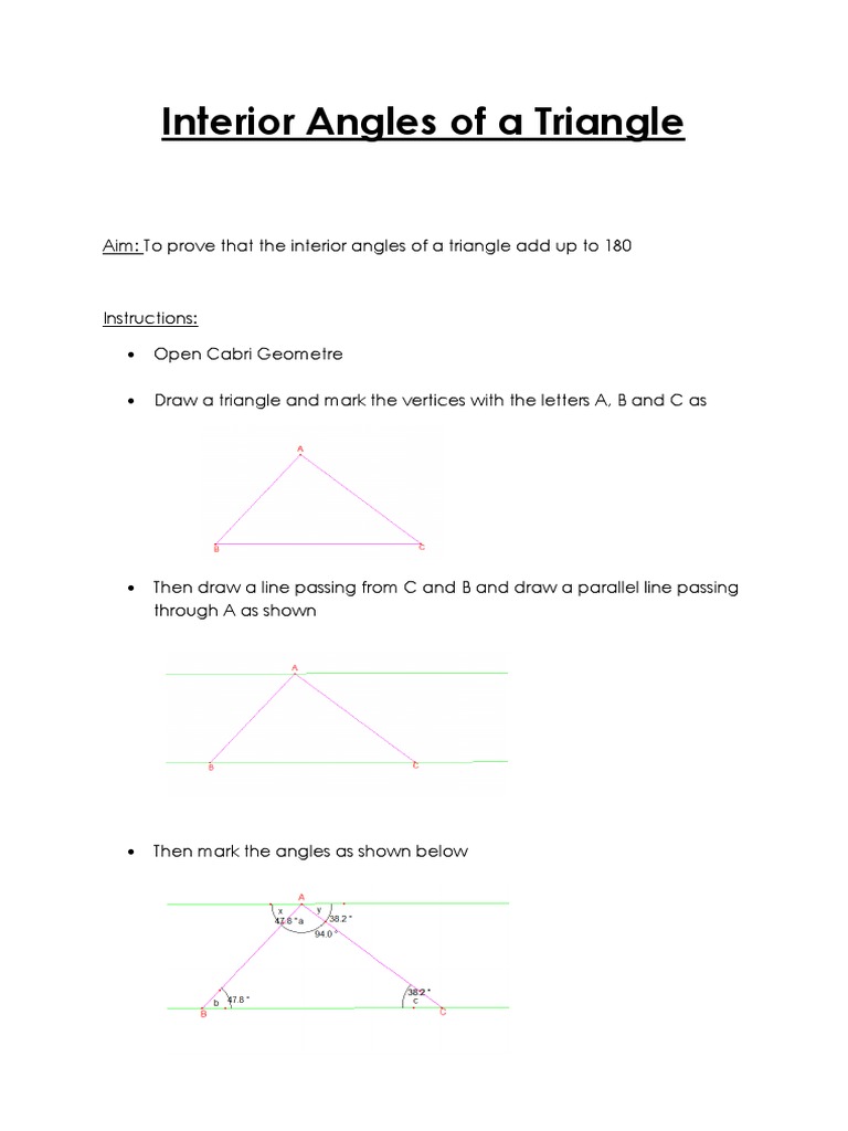 Proving Triangle Interior Angles Sum 180 | PDF | Teaching Methods ...