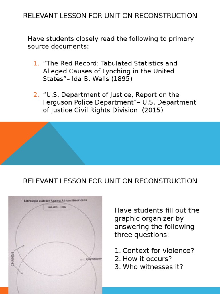 Reconstruction Lesson for Students | PDF
