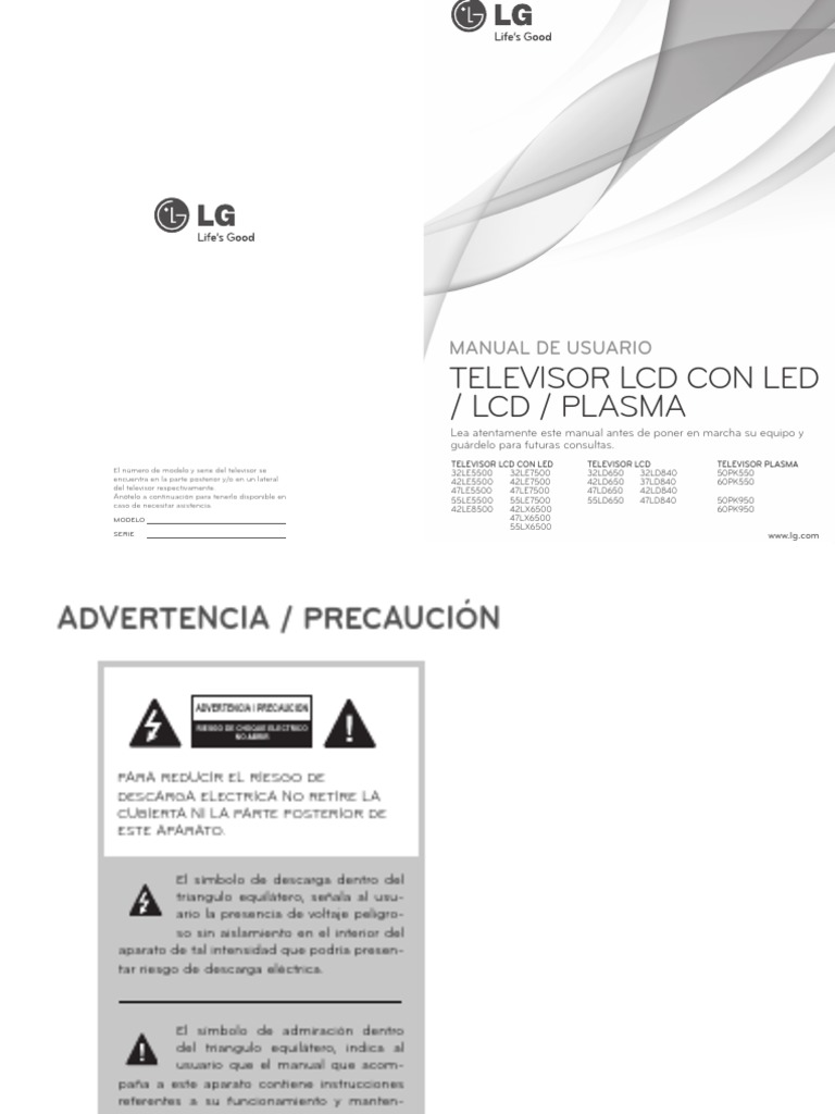 Manual TV LG | PDF | Hdmi | Televisión