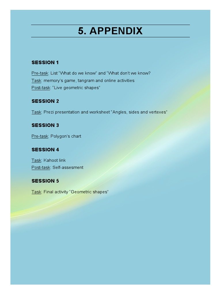 Appendix (Clil Lesson - The Geometric Shapes) | PDF | Shape | Convex Geometry