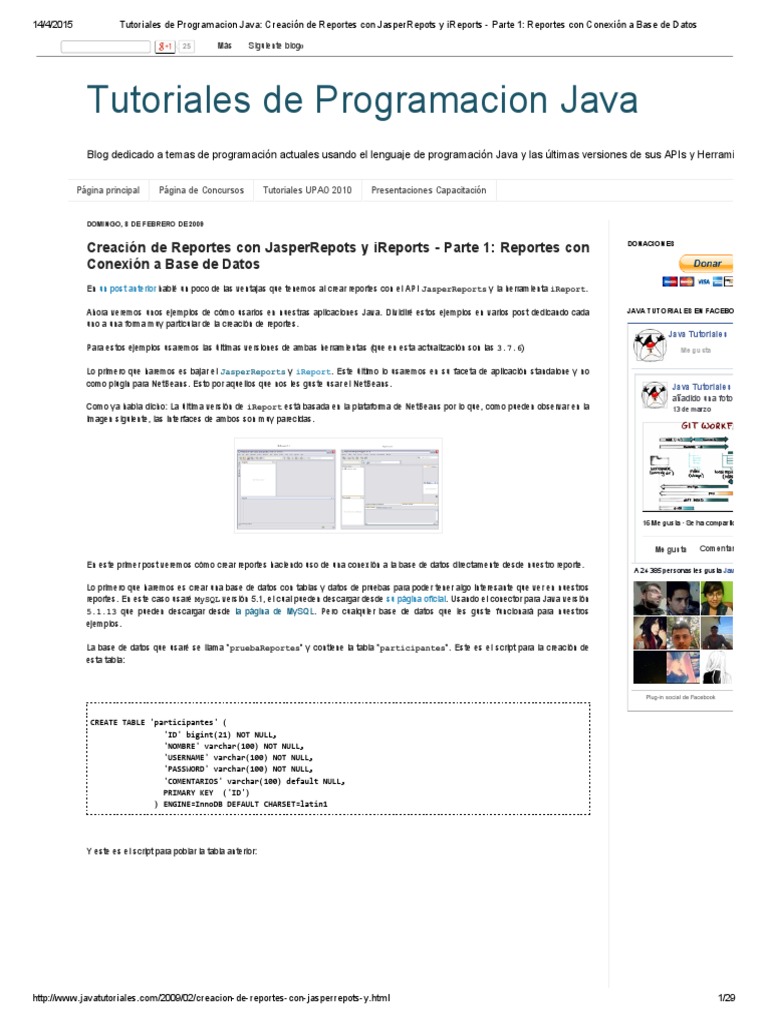 Tutoriales de Programacion Java_ Creación de Reportes Con JasperRepots ...