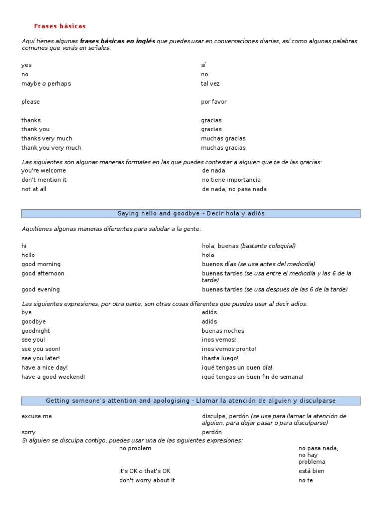 Frases Básicas | PDF