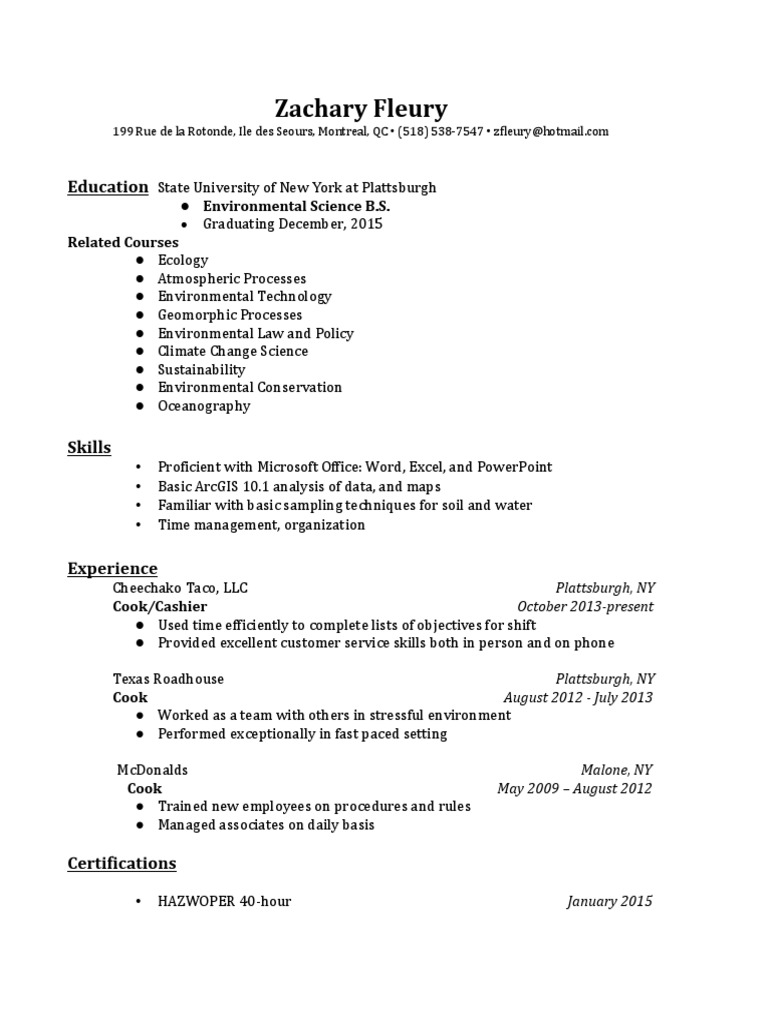Zach Fleury Resume | PDF | Career & Growth | Technology & Engineering