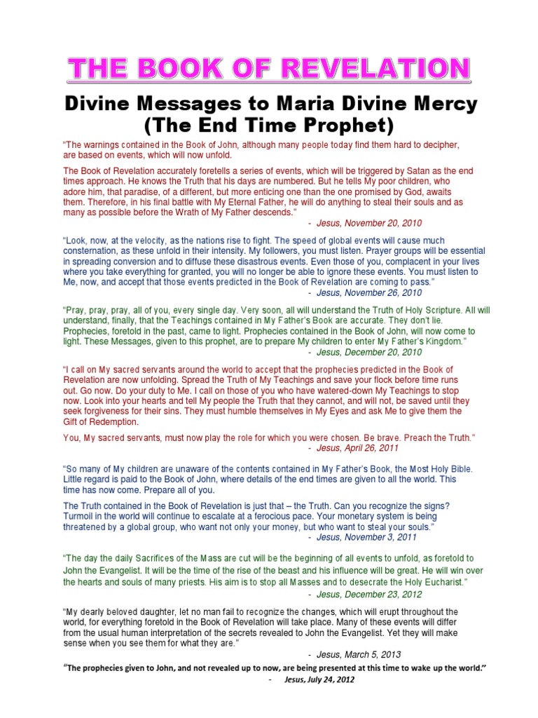 The Book of Revelation (Divine Messages To Maria Divine Mercy) | PDF ...