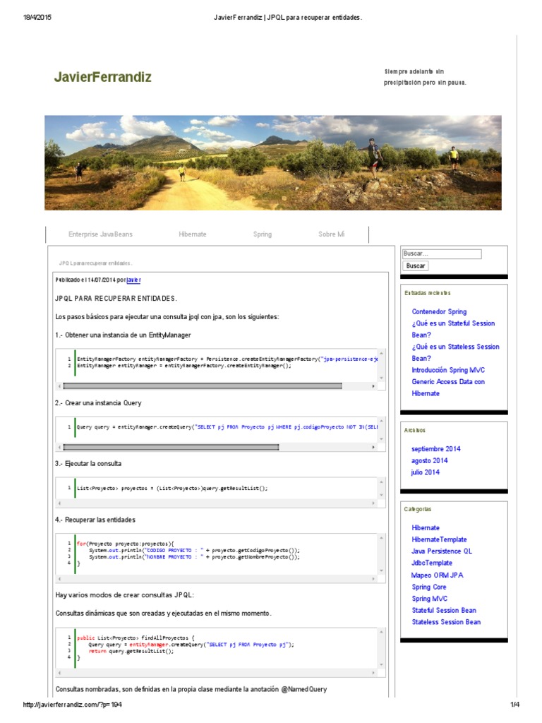 JPQL para Recuperar Entidades | PDF | SQL | Gestión de datos