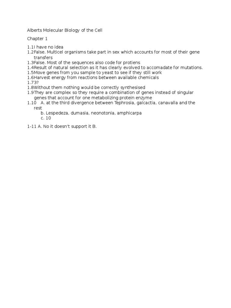 Alberts Molecular Biology of The Cell | PDF