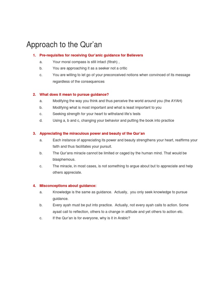 Understanding Qur'anic Guidance Principles | PDF | Surah | Quran