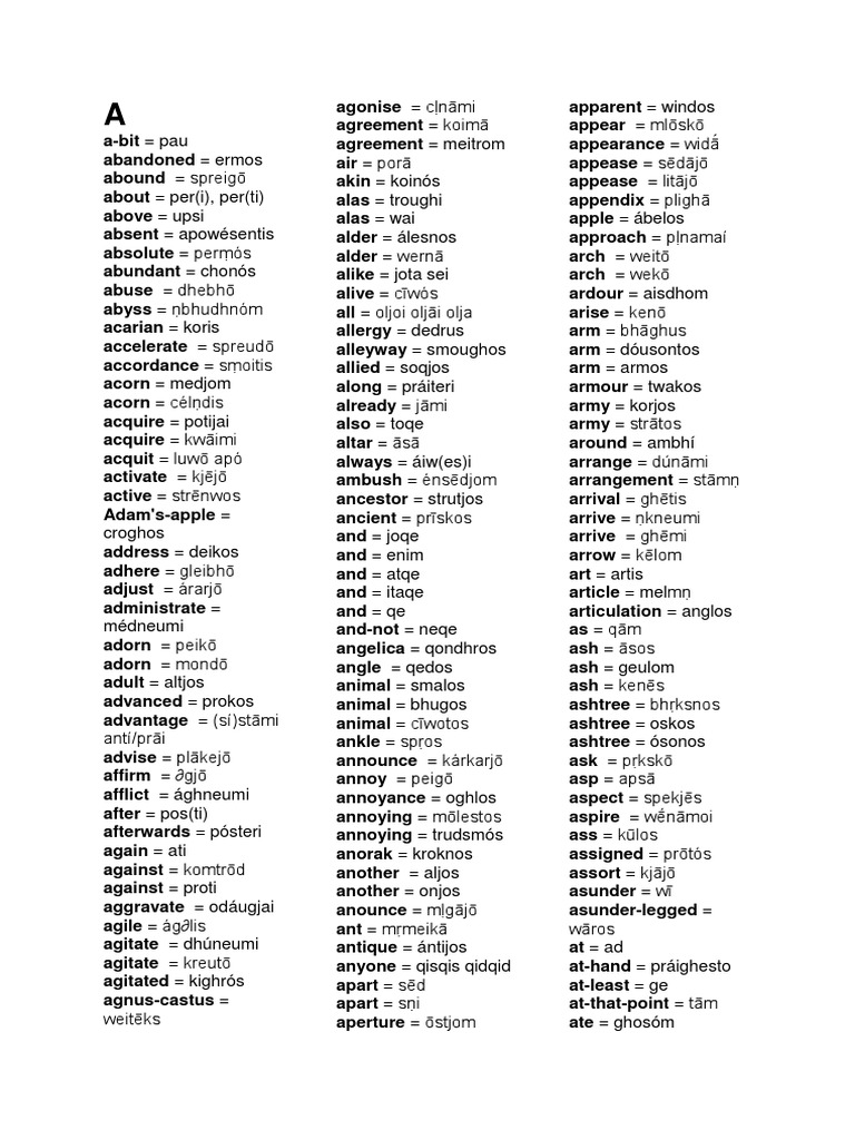 Proto-Indo-European Lexicon | PDF