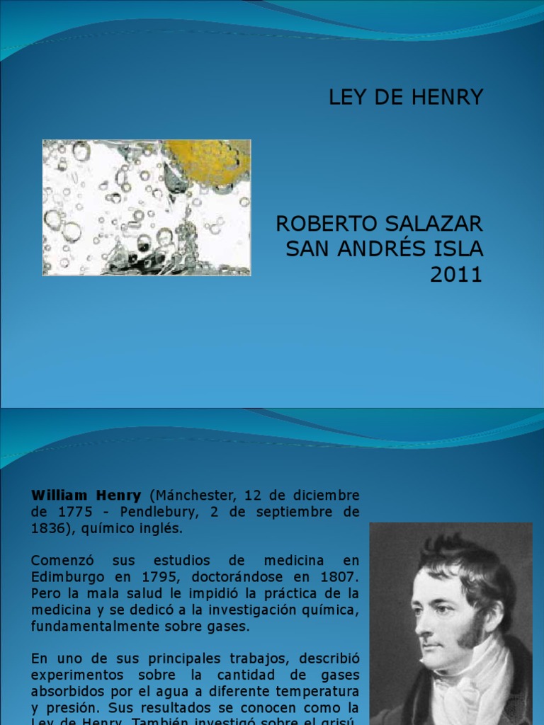 Ley de Henry.ppt | Gases | Absorción (Química)
