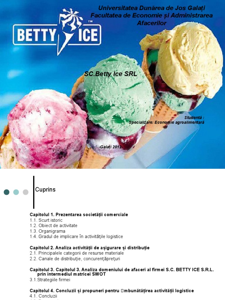 Sistemul Logistic Al Unei Intreprinderi Agroalimentare - Betty Ice | PDF