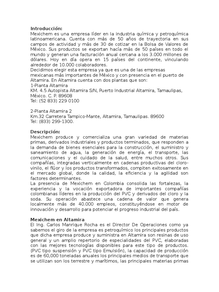 Mexichem | PDF | Cloruro de polivinilo | México