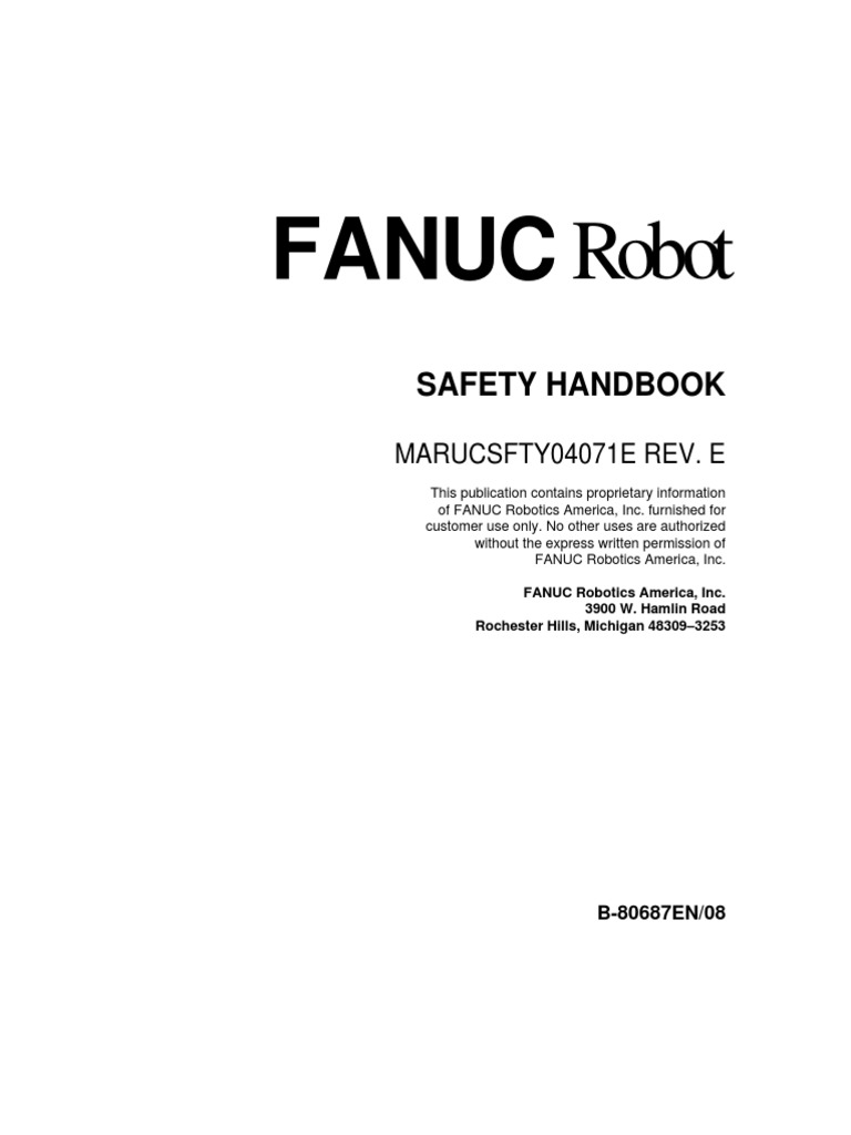 Safety Handbook FANUC | PDF | Robot | Robotics