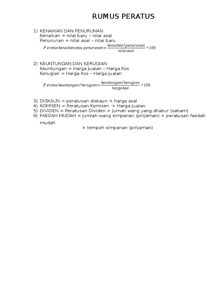 Rumus Peratus | PDF