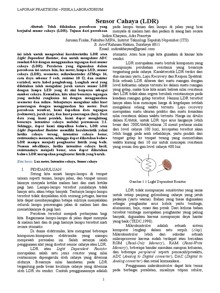 (Lapres) Sensor Cahaya (LDR) | PDF