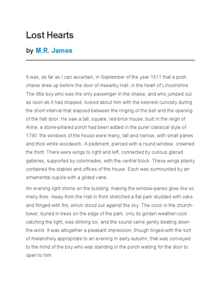 Lost Hearts: M.R. James | PDF