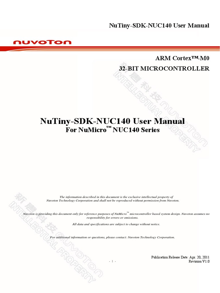 Nutiny-Sdk-Nuc140 User Manual en v1.0 | PDF | Device Driver | Embedded ...